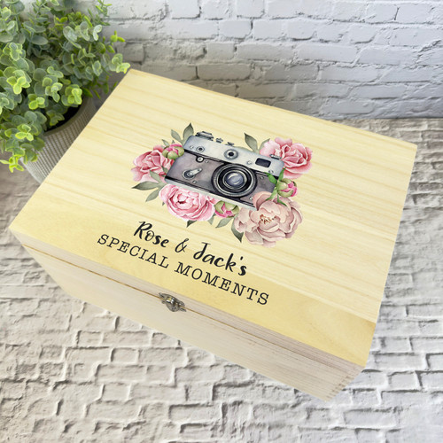 Pink Photo Camera Special Moments Personalised Wooden Photo Keepsake ...
