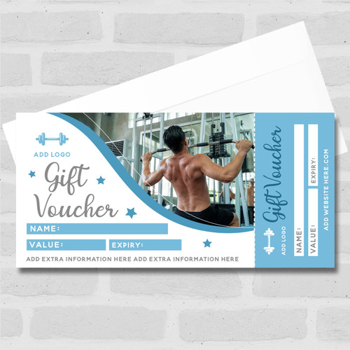 Gym Fitness Personal Trainer Blue Any Details Perforated Business Gift ...