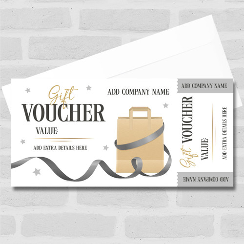 Shopping Bag Any Details Silver Generic Perforated Business Gift ...
