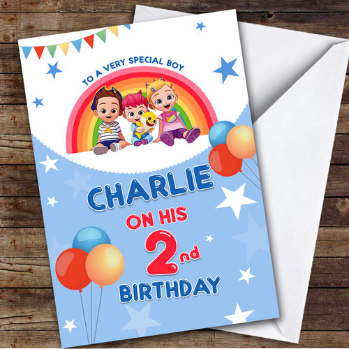 Blue Bebefinn Party Balloons Any Age Children's Personalised Kid's ...
