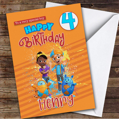 Blippi Meekah Splash Any Age Children's Personalised Kid's Birthday ...