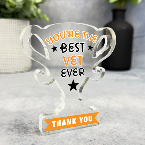 Gift For The Best Vet Ever Trophy Keepsake Plaque Ornament Present ...