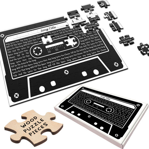 Any Song Lyrics Custom Black White Cassette Tape Music Gift Custom ...
