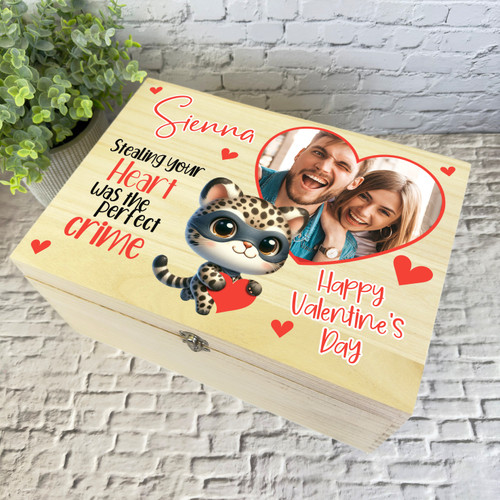 Cheetah Wooden Romantic Personalised Photo Valentine's Day Hamper Gift ...