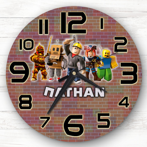 Roblox Personalised Gift For Kid's Bedroom Clock - The Card Zoo