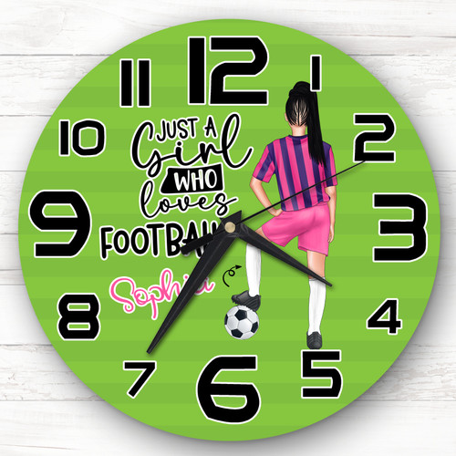 Girls Football Braid Light Skin Personalised Gift For Kid's Bedroom ...