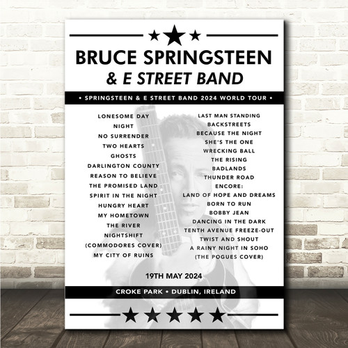 Bruce Springsteen - Concert Setlist Poster Print Canvas - Croke Park ...