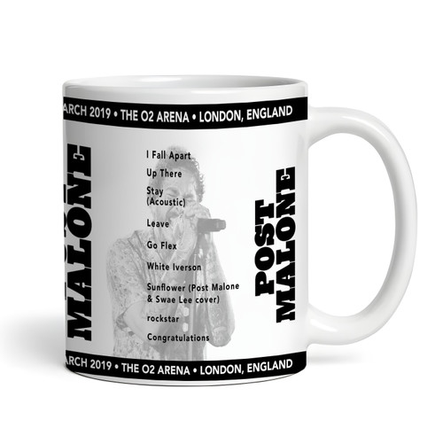 Post Malone Concert Setlist Gig Mug - The O2 Arena, London, England ...
