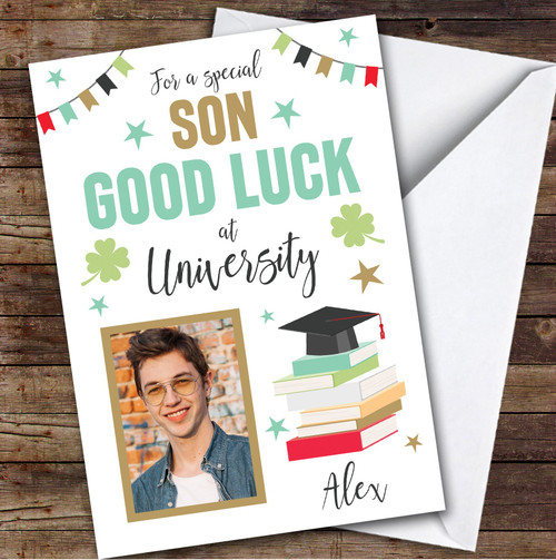 Personalised Off To University Card For Son Photo Books Hat - The Card Zoo