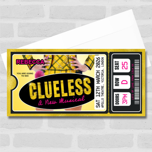 Clueless The Musical Show Theatre Personalised Surprise Ticket Gift ...