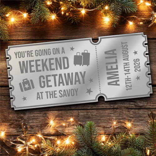 Silver Mirror Acrylic Ticket Weekend Away Getaway Surprise Trip Break ...