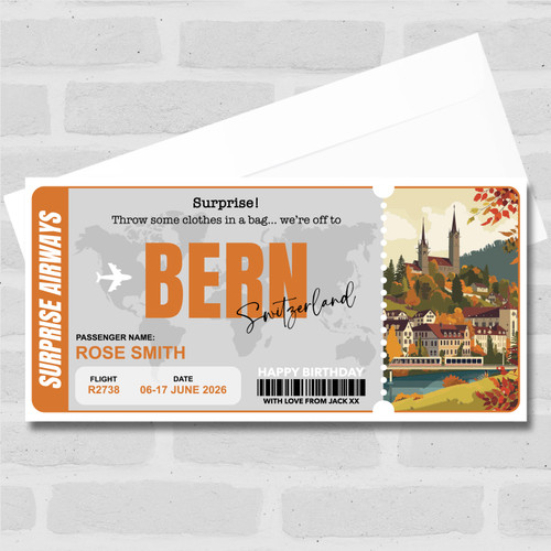 Trip To Bern Pass Personalised Gift Voucher Surprise Trip Holiday ...