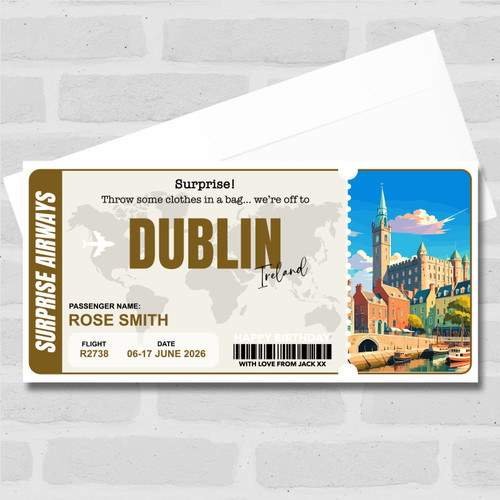 Trip To Ireland Dublin Personalised Gift Voucher Surprise Trip Holiday ...