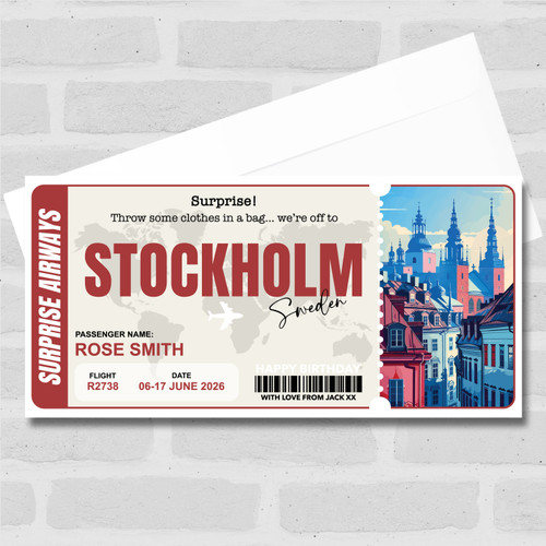 Trip To Stockholm Sweden Personalised Gift Voucher Surprise Trip ...