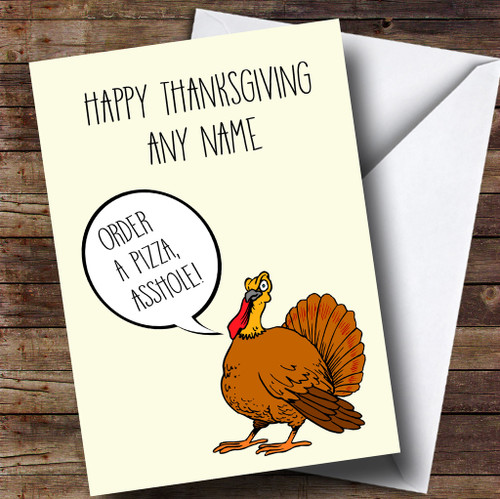 Funny Angry Turkey Personalised Thanksgiving Card - The Card Zoo