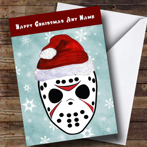 Scary Horror Jason Voorhees Friday 13th Personalised Christmas Card ...
