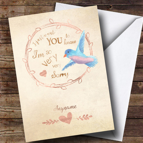 Bird Sorry Personalised Card - The Card Zoo