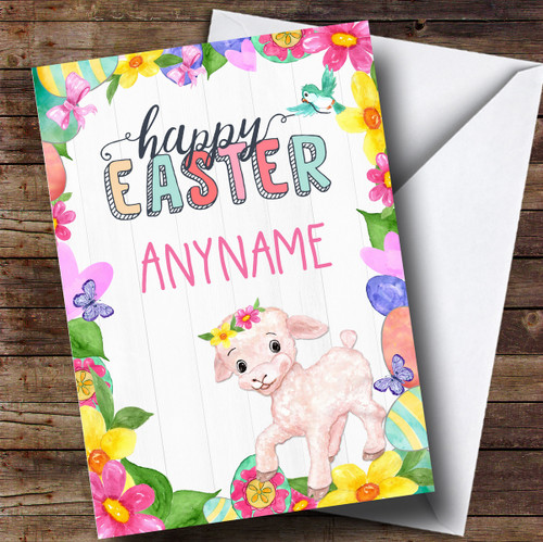 Personalised Spring Lamb Easter Card - The Card Zoo