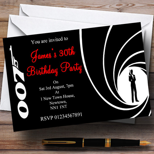 James Bond Personalised Party Invitations - The Card Zoo