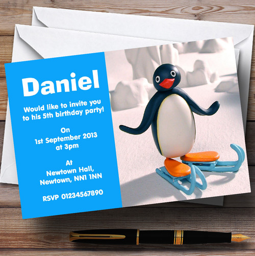 Pingu Personalised Children's Birthday Party Invitations - The Card Zoo