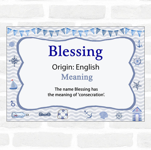 Blessing Name Meaning Nautical Certificate - The Card Zoo