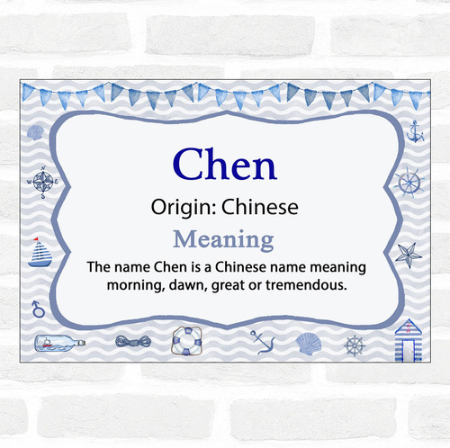 Chen Name Meaning Nautical Certificate - The Card Zoo