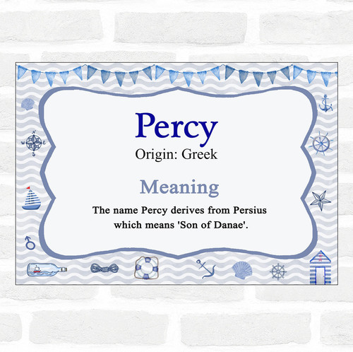 Percy Name Meaning Nautical Certificate - The Card Zoo