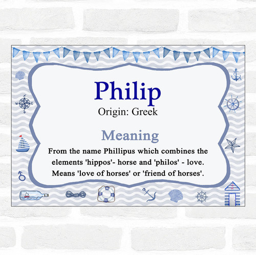Philip Name Meaning Nautical Certificate - The Card Zoo