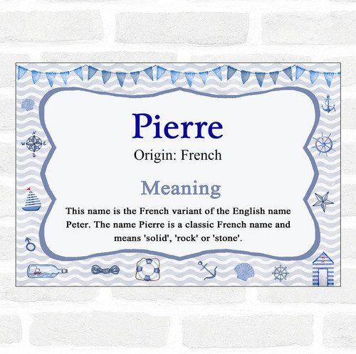 Pierre Name Meaning Nautical Certificate - The Card Zoo