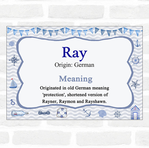 Ray Name Meaning Nautical Certificate - The Card Zoo