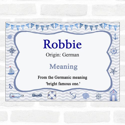 Robbie Name Meaning Nautical Certificate - The Card Zoo