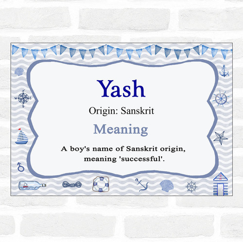 Yash Name Meaning Nautical Certificate - The Card Zoo