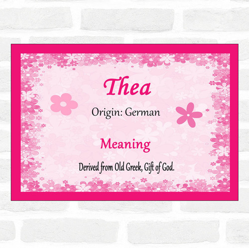 Thea Name Meaning Pink Certificate - The Card Zoo