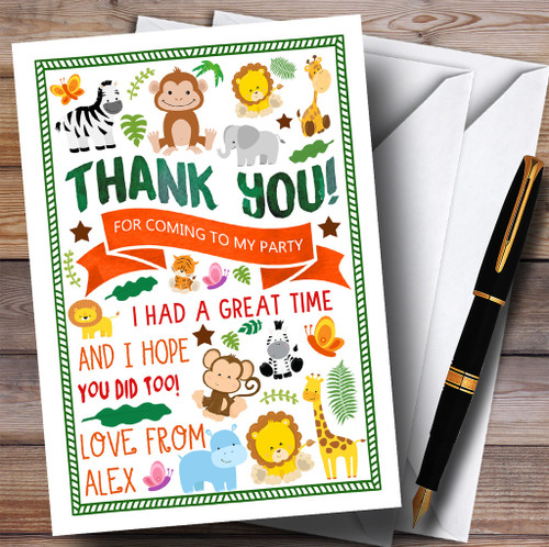 Jungle Animals Party Thank You Cards - The Card Zoo