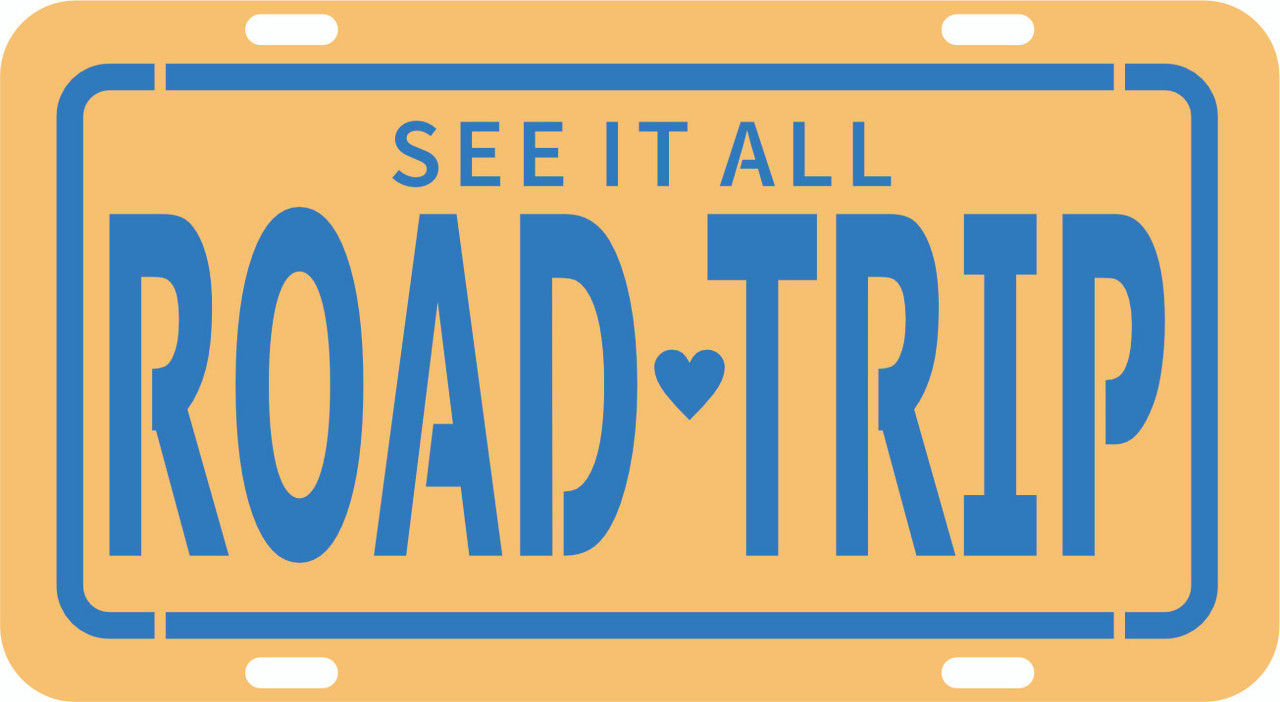 ROAD TRIP LICENSE PLATE - LASER DIE CUT - Want2Scrap