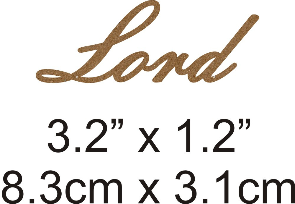 Lord - Beautiful Script Chipboard Word - Want2Scrap