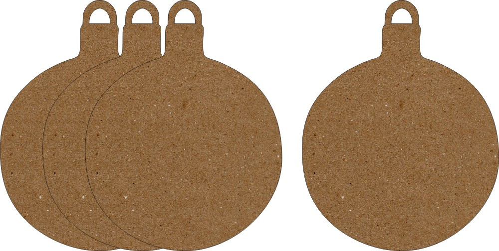 Ornaments Small Round 2" 4 Pack - Chipboard Shapes - Want2Scrap