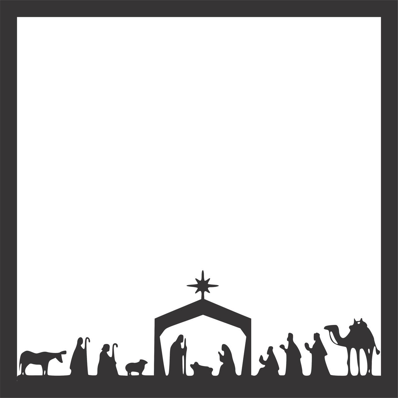 Nativity Border Black And White