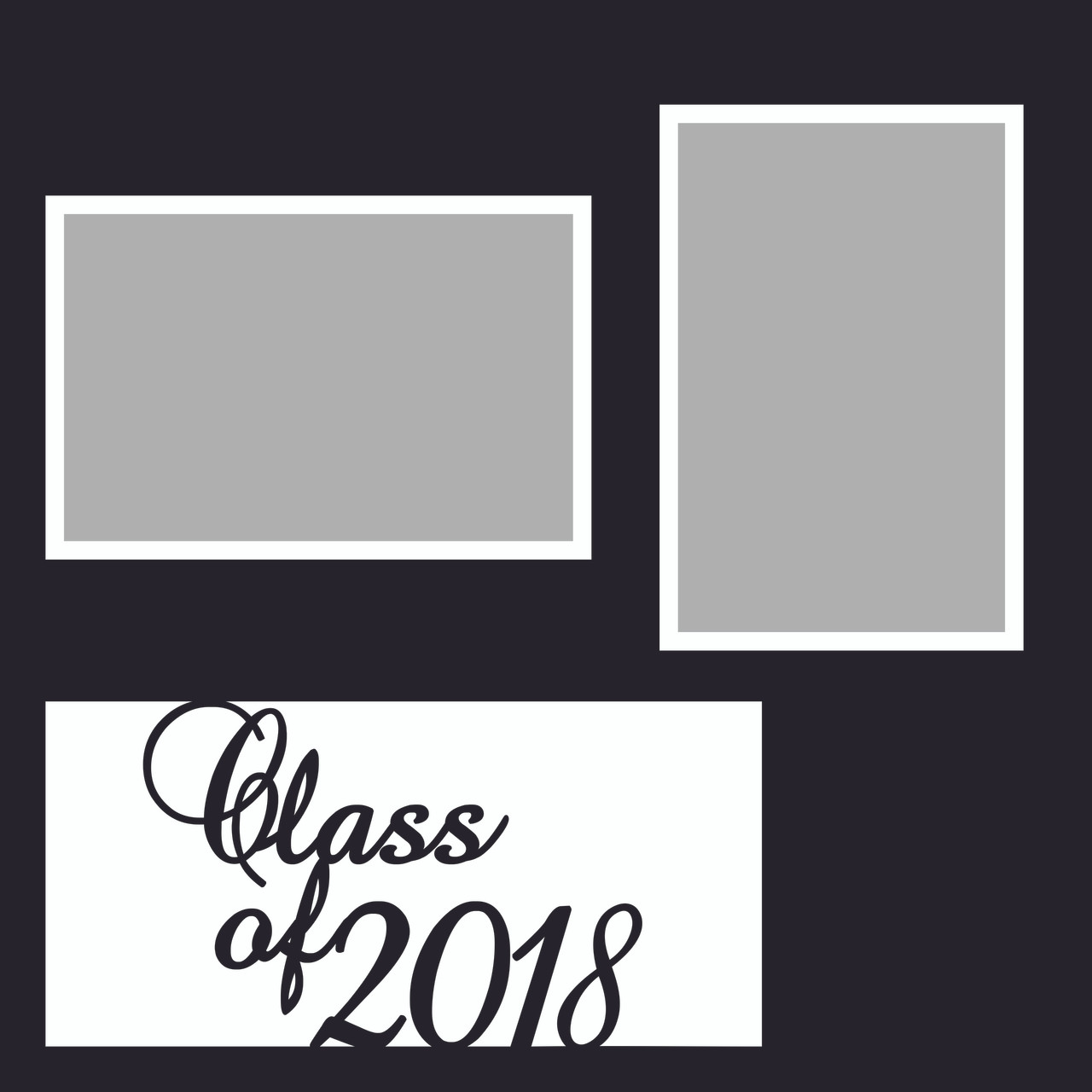 Class of 2018 with Female Graduate - 12 x 12 Overlay - Want2Scrap