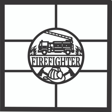 FIREFIGHTER CIRCLE - 12 X 12 SCRAPBOOK OVERLAY - Want2Scrap