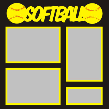 Softball - 12x12 Overlay - Want2Scrap