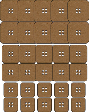 Buttons - Square (30 Pack) - Chipboard Embellishment - Want2Scrap