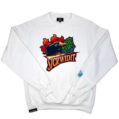 Sick Wid It Clothing - Warriors Throwback White Crew