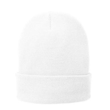 Solid White Knit Beanie