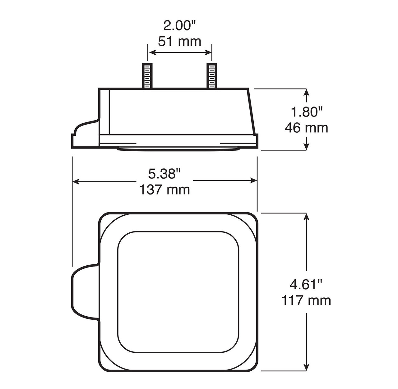 LED844 --- Square Combination LED Right Low Profile Tail Light and Side ...