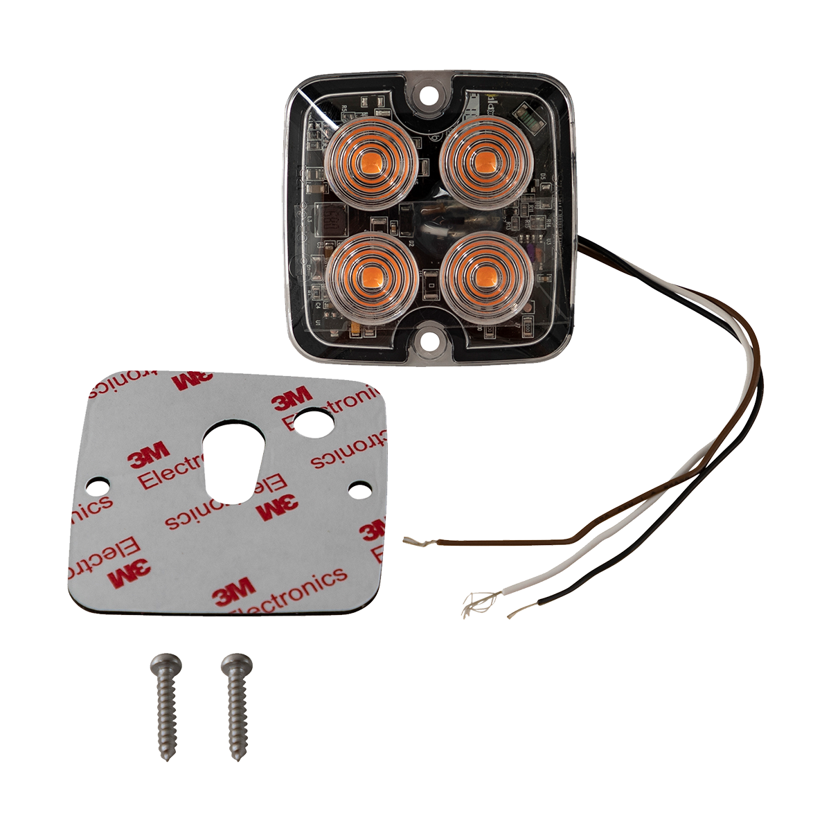 8892140 --- Ultra thin Amber 2" Square LED Strobe Light - 4 Diodes