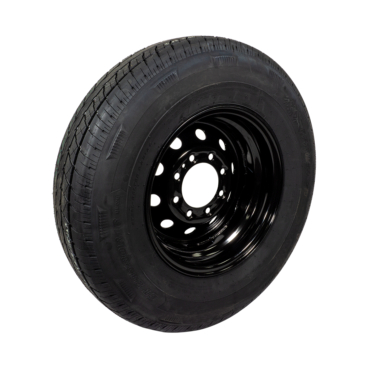 WT16-865BMR --- 16" Trailer Wheel and Tire Assembly, 8 on 6.5" - Black