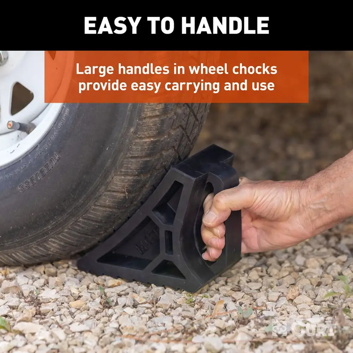 22803 --- HD Wheel Chock with Mounting Bracket - Croft Trailer Supply