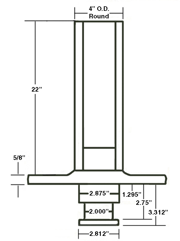 GKPA --- Round Gooseneck to Kingpin Adapter - 30,000 lb Capacity