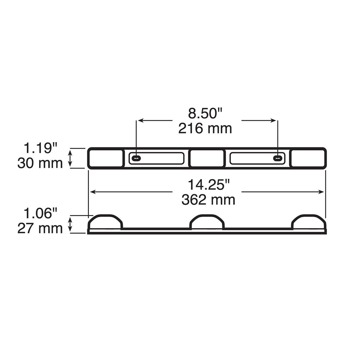 LED150-3R6 --- Red LED Identification Light Bar-6 Diodes